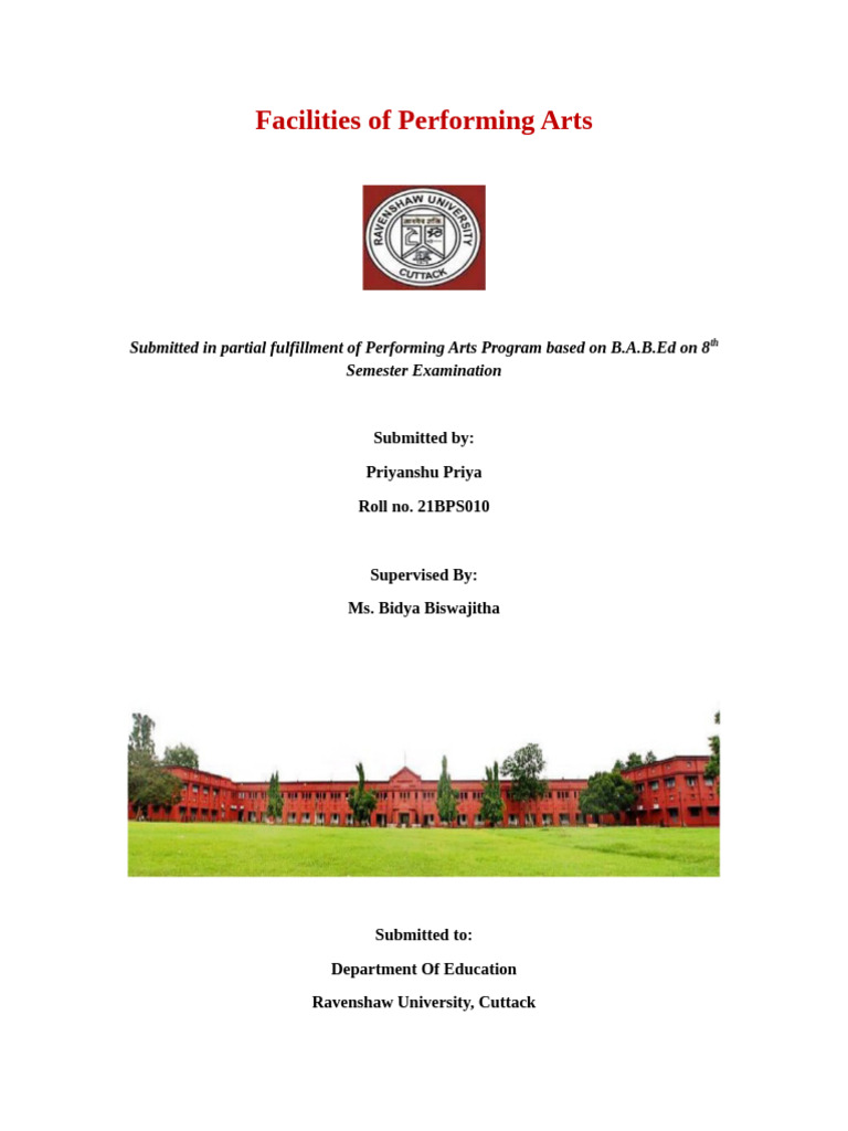 Rewritten Performing Arts Report | PDF | The Arts | Dances