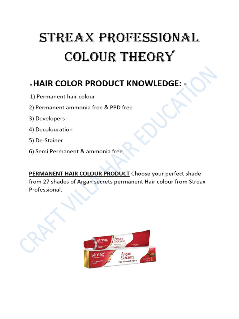 Streax Professional Colour Theory | PDF | Brown | Color