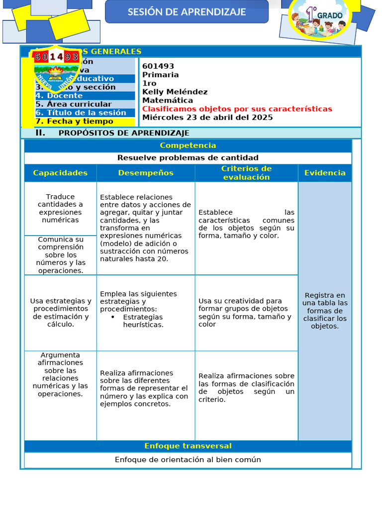 Clasificamos Objetos Por Sus Características. | PDF | Aprendizaje