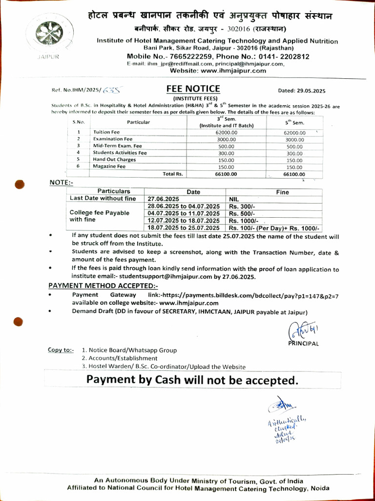 Fee Notice 2025 | PDF | Fee | Business