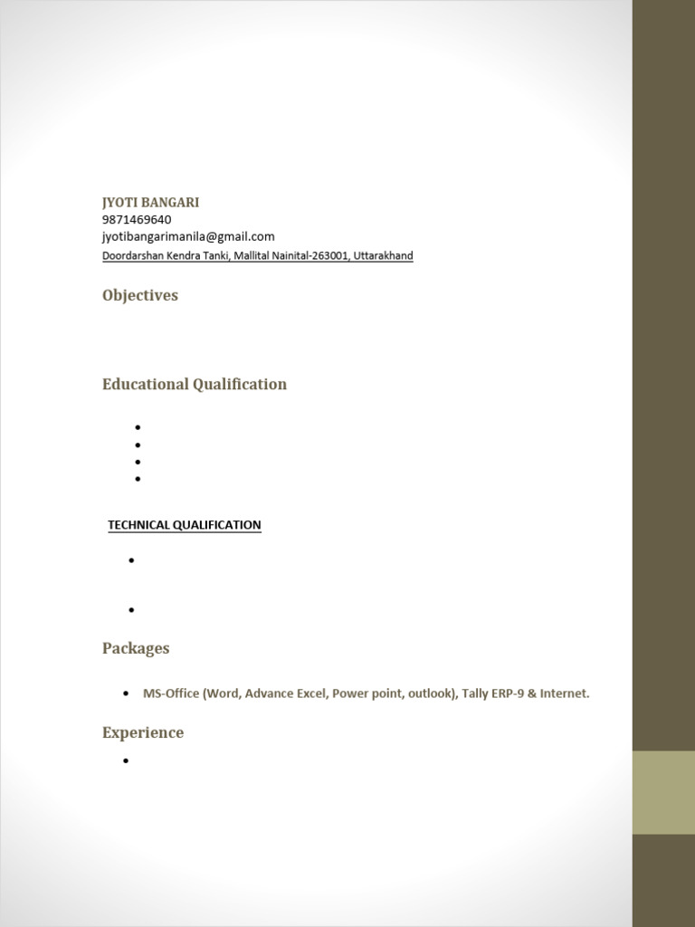 Jyoti Bangari Cv-1 | PDF