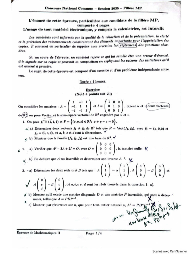 CNC 2025 Math 2 MP | PDF