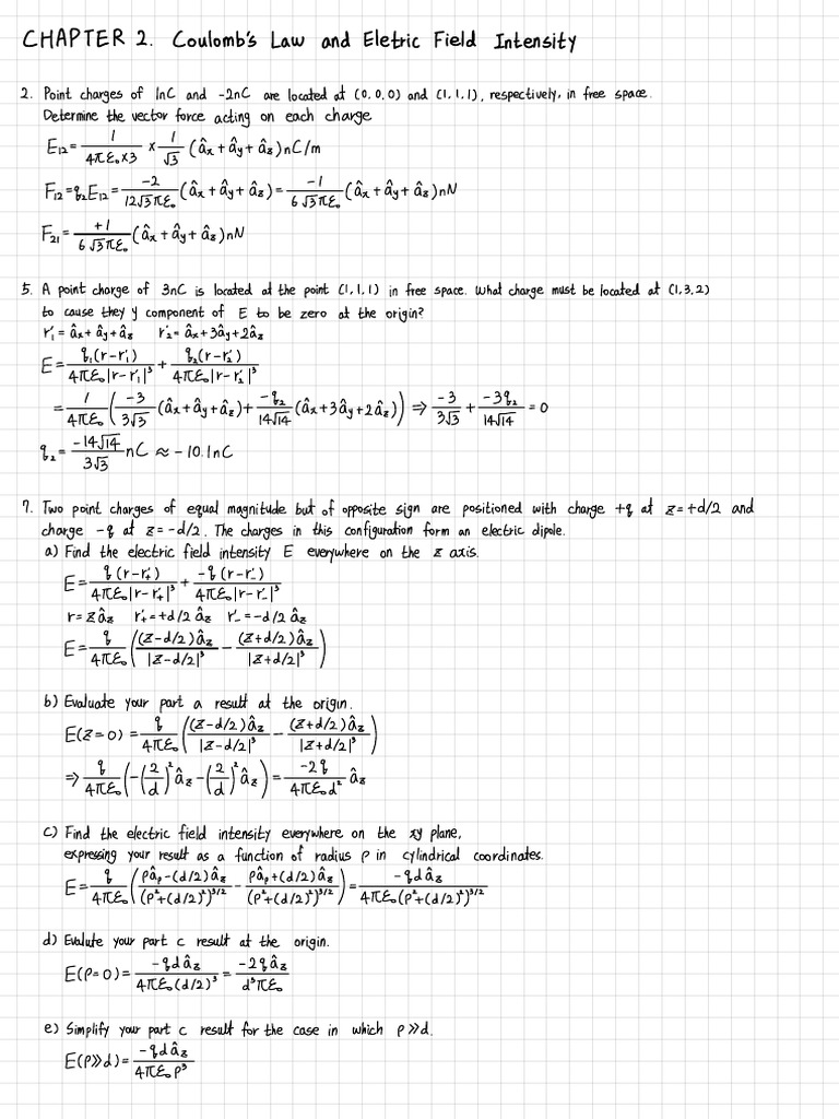 Coulomb's Law and Electric Fields Explained | PDF | Classical Mechanics ...
