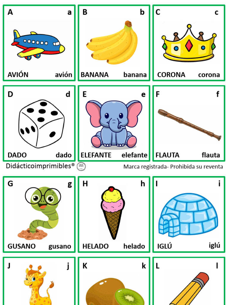 Tarjetas del Abecedario para Imprimir | PDF