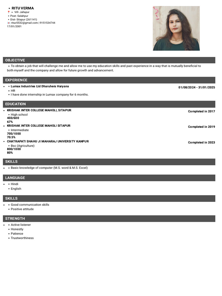 Ritu Verma - CV | PDF