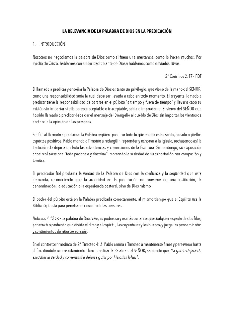 Tipos de Predicación en la Iglesia | PDF | Cristo (título) | Biblia
