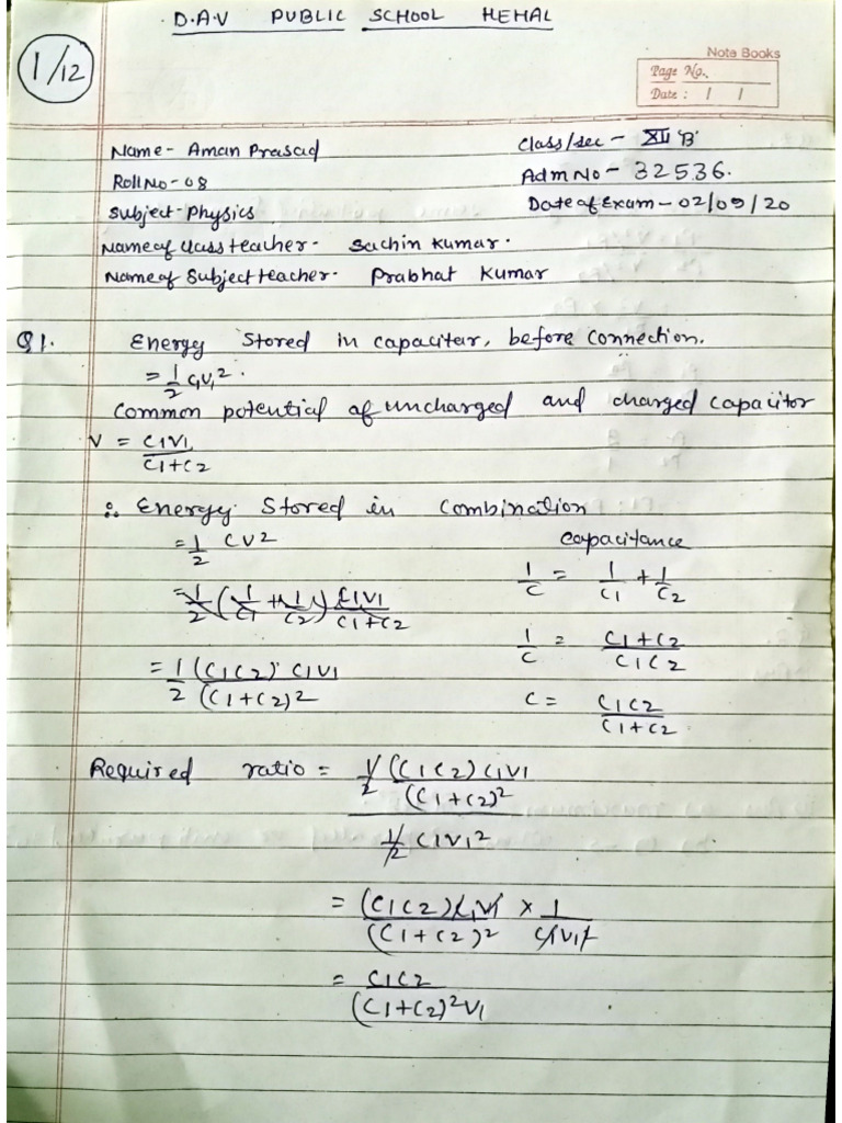 Aman Prasad Class 12B Roll No-08 | PDF