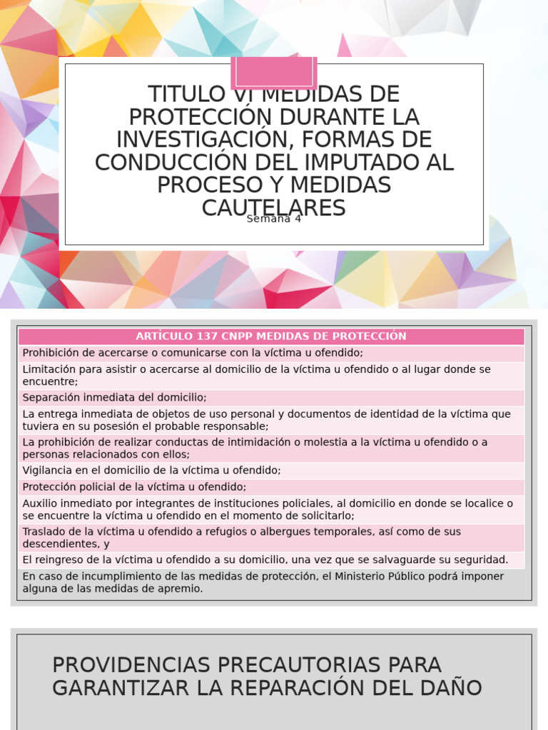 Medidas de Proteccion Semana 8 DPP | PDF | Detención (encarcelamiento) | Queja