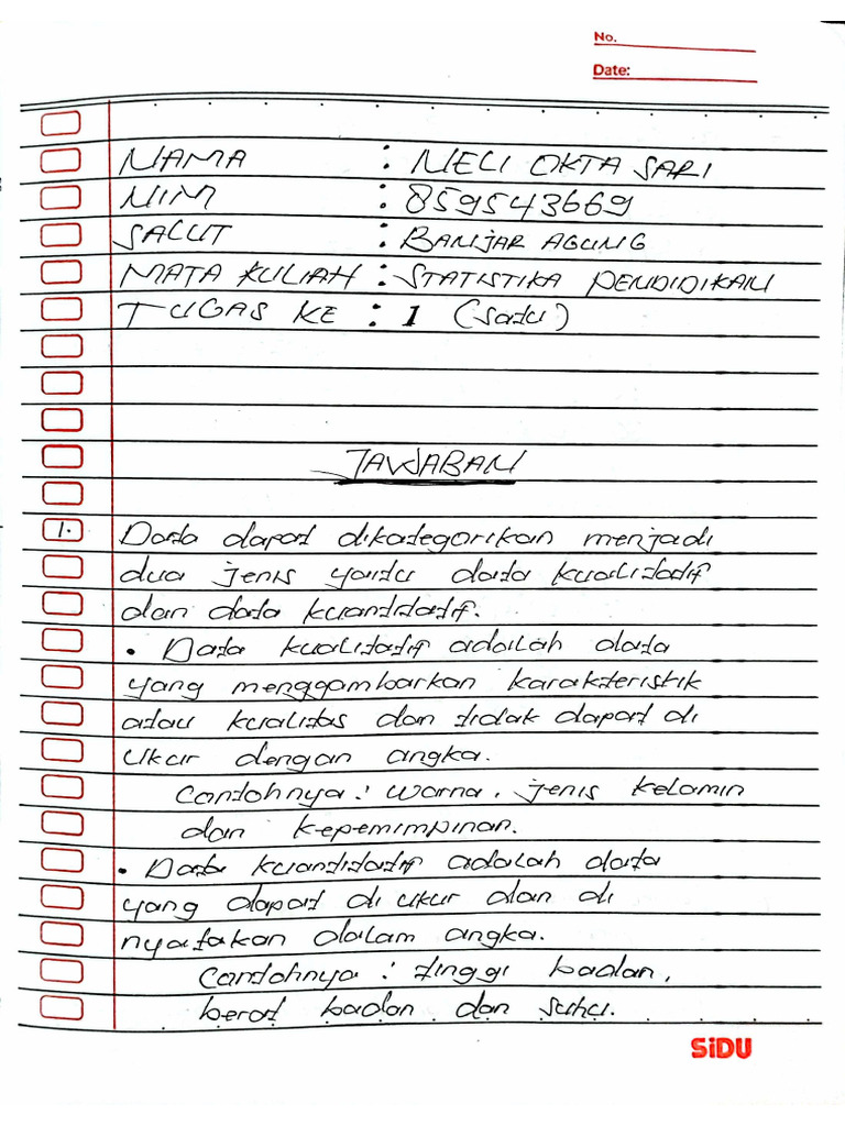 Tugas 1 - Statistika Pendidikan - Neli Okta Sari | PDF