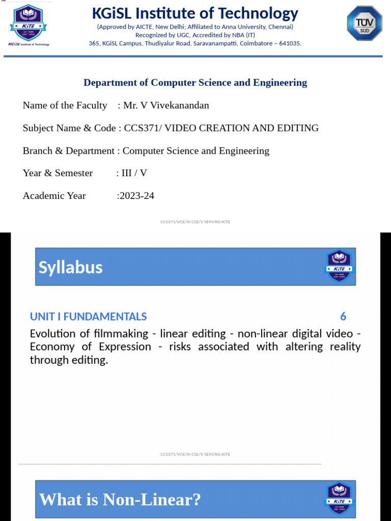 Non-Linear Video Editing Overview | PDF | Computing | Computer Engineering