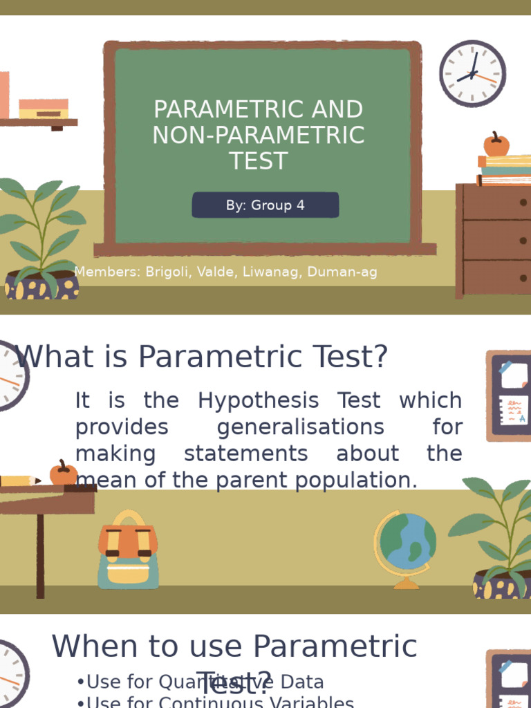 Group 4 Parametric and Non Parametric Test | PDF