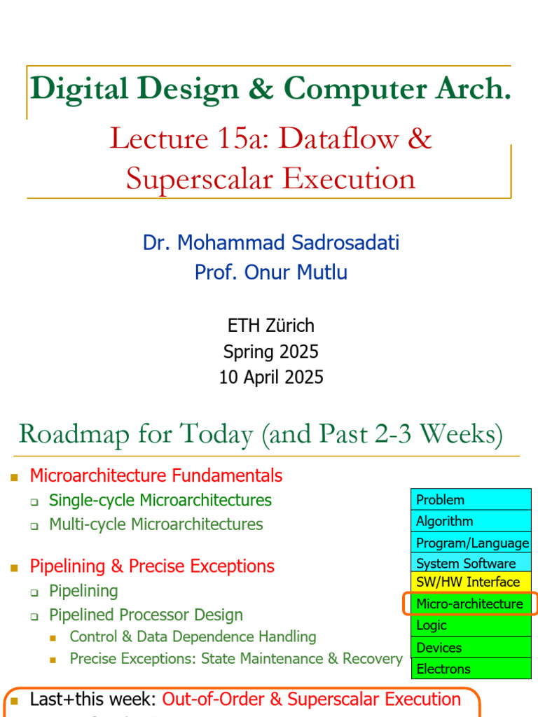Onur Ddca 2025 Lecture15a Dataflow Superscalar Beforelecture | PDF | Central Processing Unit ...