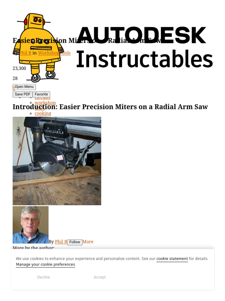 Easier Precision Miters On A Radial Arm Saw - 6 Steps - Instructables | PDF | Sheet Metal | 3 D ...