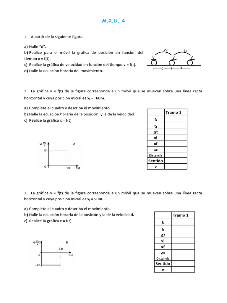 Ejer MRU 4 2025 Abreviado | PDF | Mecánica | Física