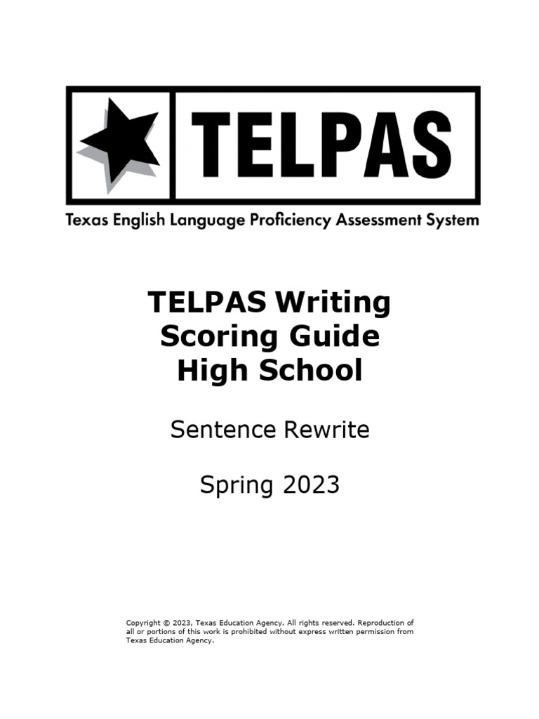 2023 Telpas High School Rewrite Scoring Guide | PDF | Vocabulary ...