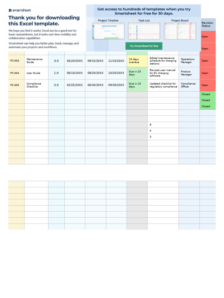 IC Document Control Register Log Template 12215 Example | PDF | Computing