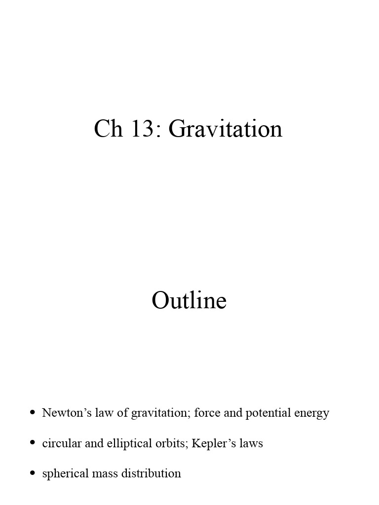 Lecture Ch13 | PDF | Weight | Mass