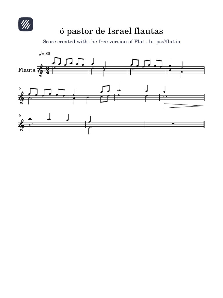 Ó Pastor de Israel Flautas 3 | PDF