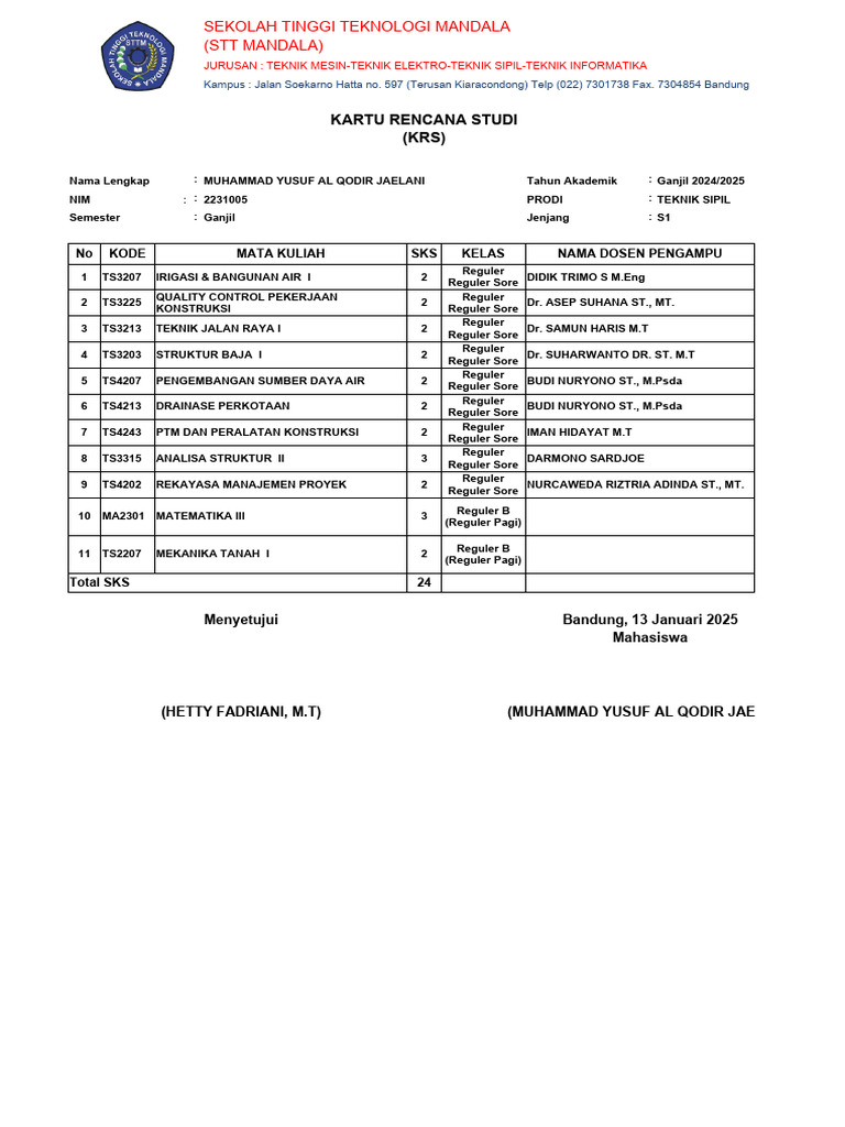 Cetak KRS 2231005 | PDF