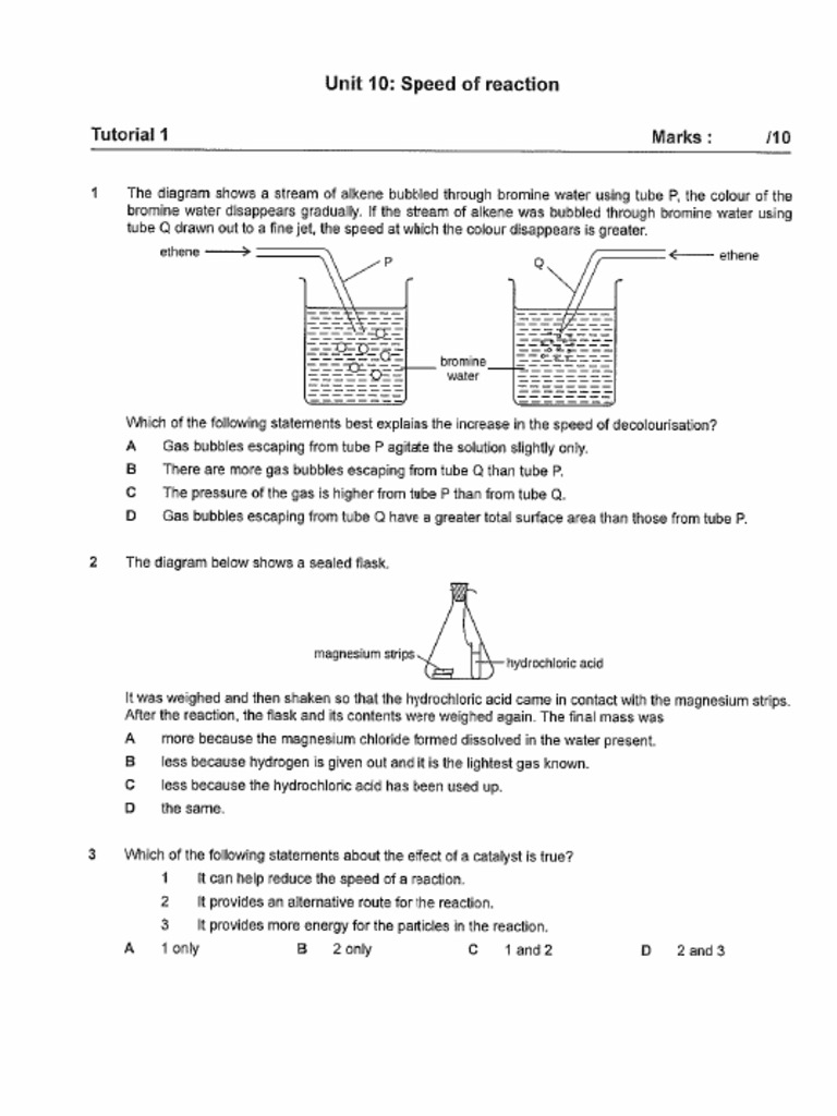 C10 Speed of Reaction WM | PDF