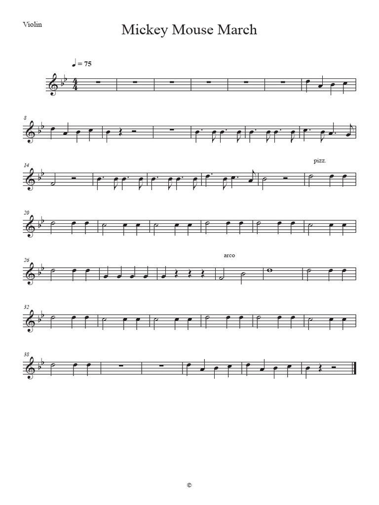 Mickey Mouse March - Violin | PDF