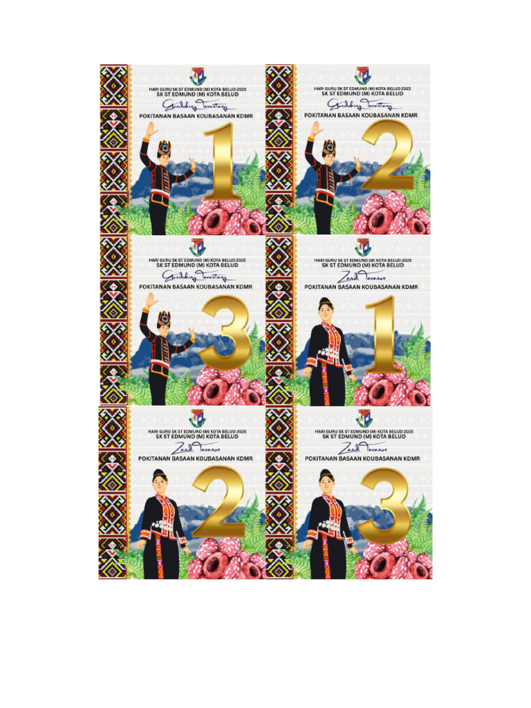 Template Label Hadiah Saguhati Kaamatan 2025 | PDF