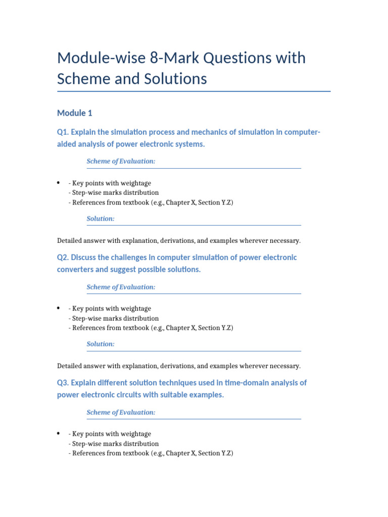 Power Electronics 8 Mark Questions | PDF | Power Electronics | Simulation