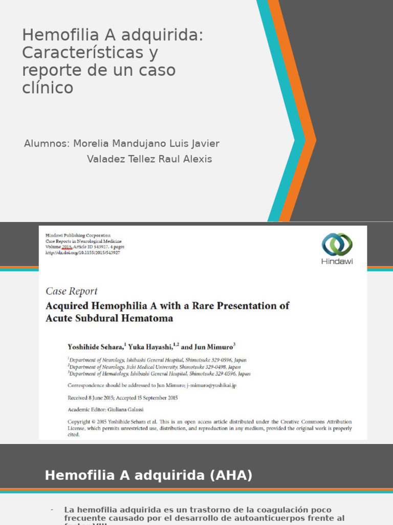 Hemofilia A Adquirida | PDF | Hemofilia | Enfermedades y trastornos