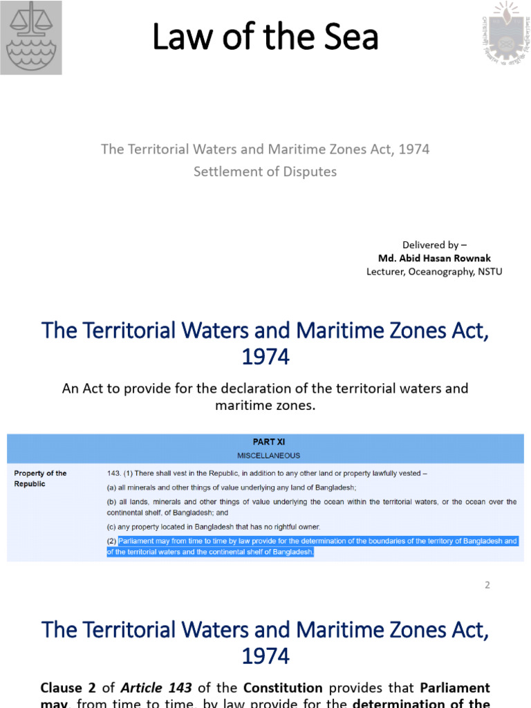 L5 - The Territorial Waters and Maritime Zones Act, 1974 | PDF ...