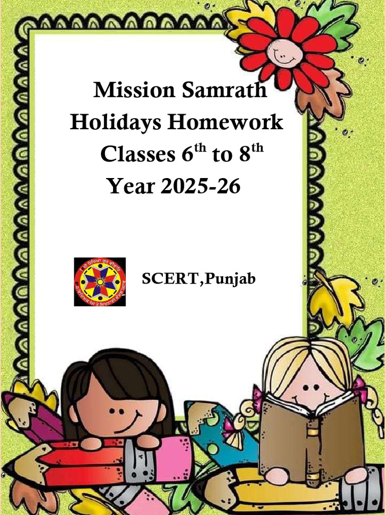 Mission Samrath (6-8) Holiday Homework 2025 | PDF | Numbers ...