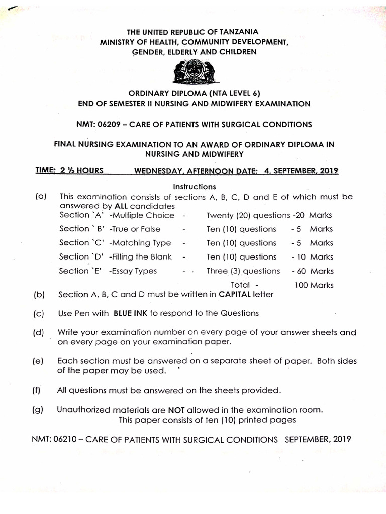 Surgical Final Examination 2019 | PDF