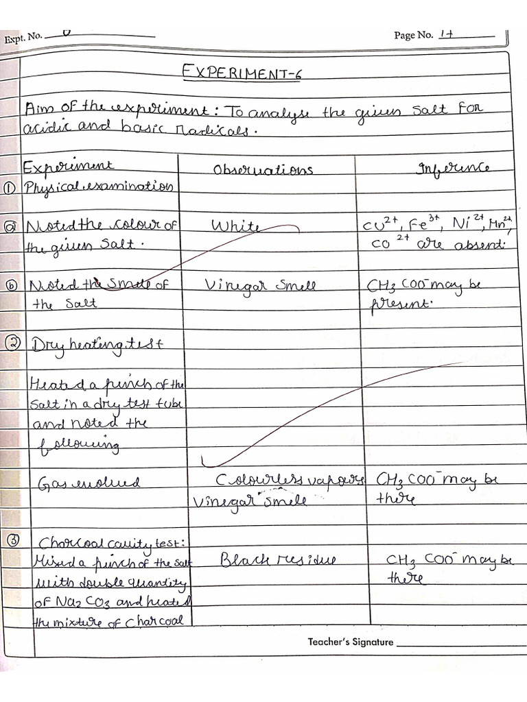 Salt Analysis (CH3COO) 2Pb | PDF