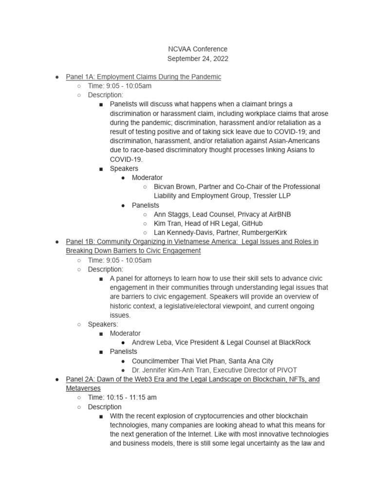 NCVAA Conference 2022 Highlights | PDF