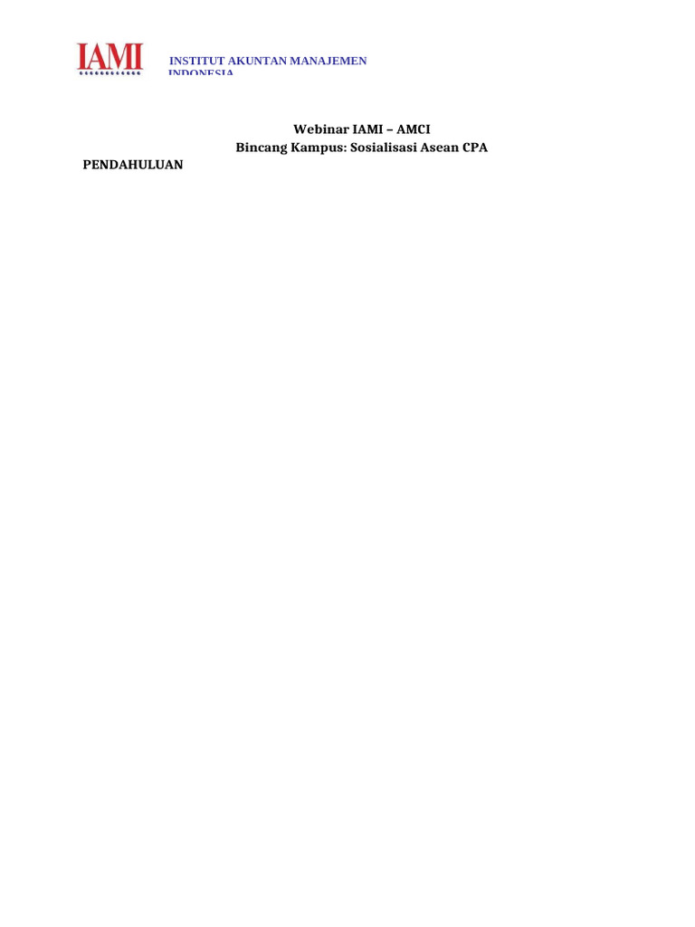 Tor Webinar Iami - Amci Asean Cpa 2024 | PDF