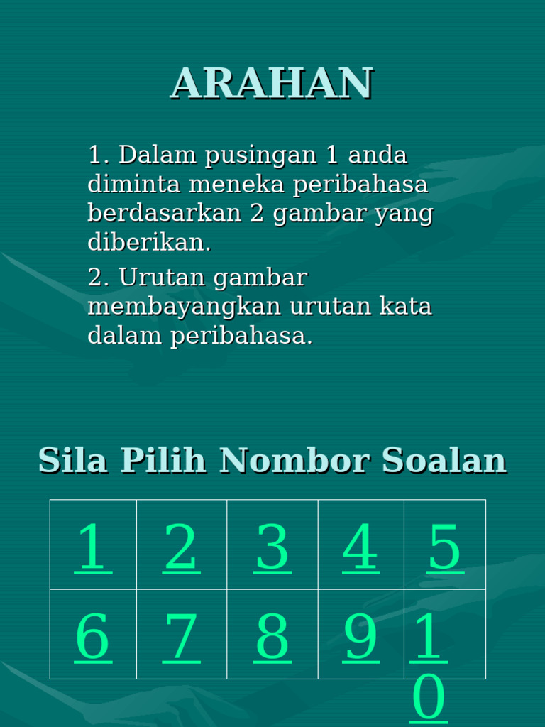 Soalan Kuiz Peribahasa Pusingan 1 | PDF
