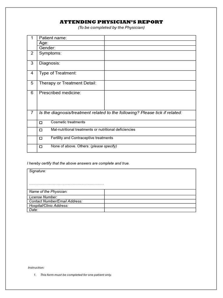 Attending Physician's Report | PDF
