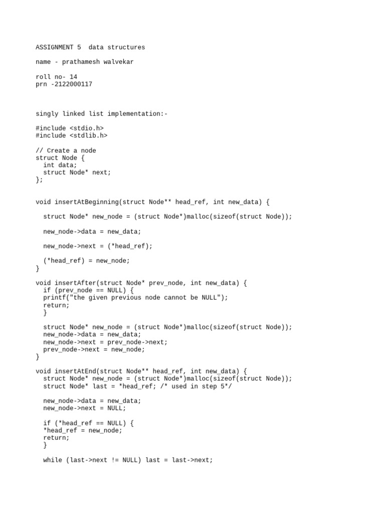 LINKED LIST Assignment | PDF | Object Oriented Programming | Software Development