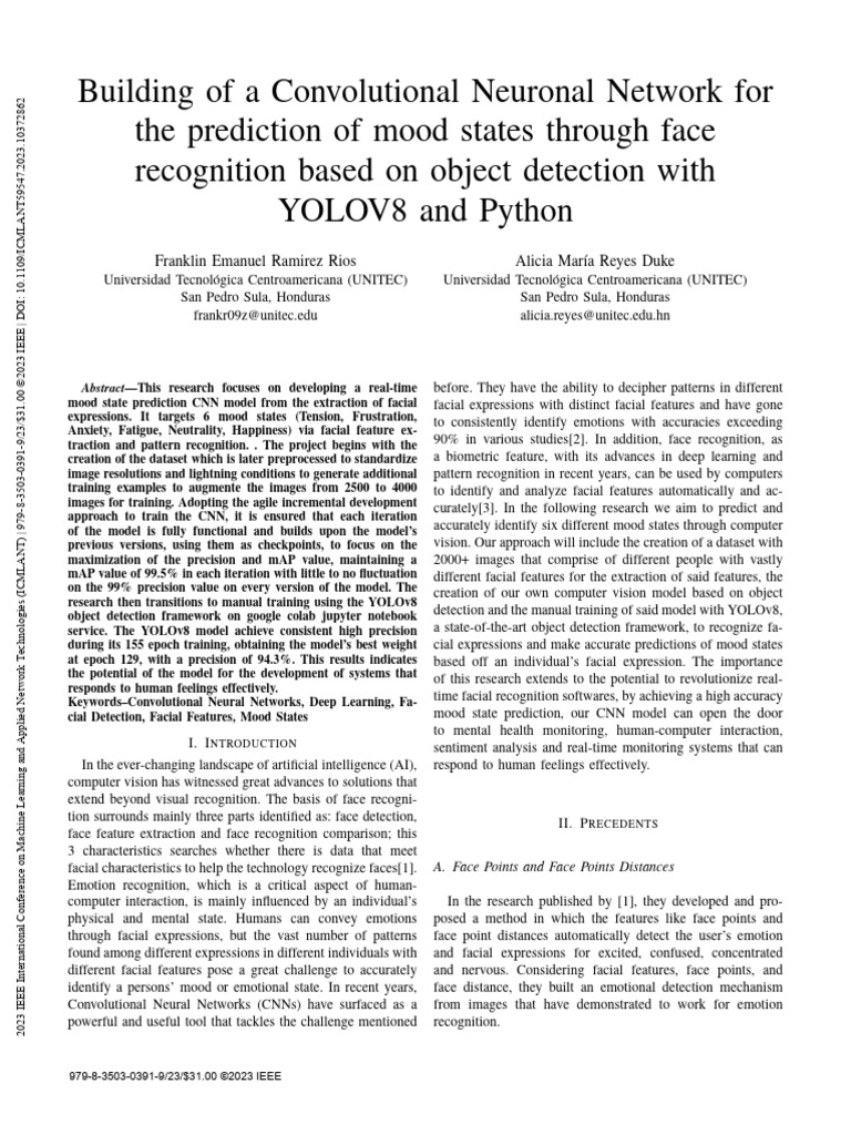 Building of A Convolutional Neuronal Network For The Prediction of Mood ...
