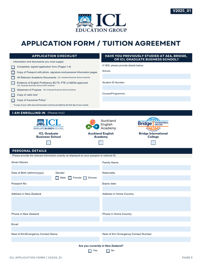 ICL Application Form 2024 (A4) FD | PDF | Travel Visa | Diploma