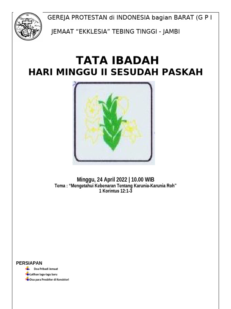 Taib Minggu 24 April 2022 | PDF