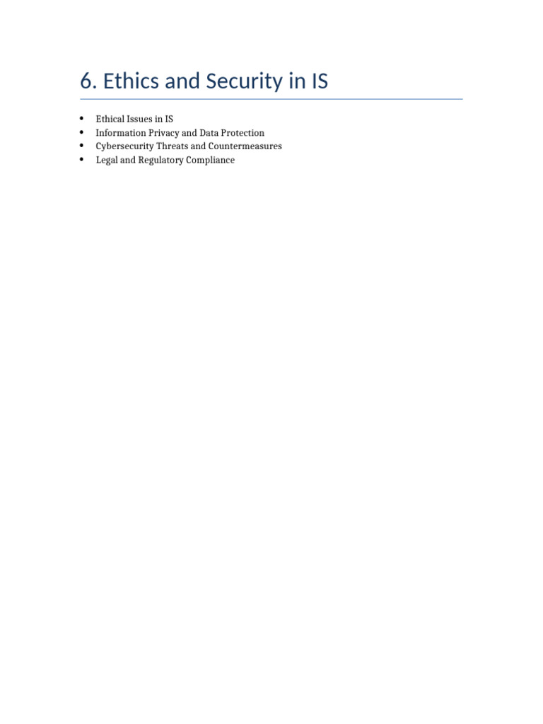 Ethics and Security in Is | PDF