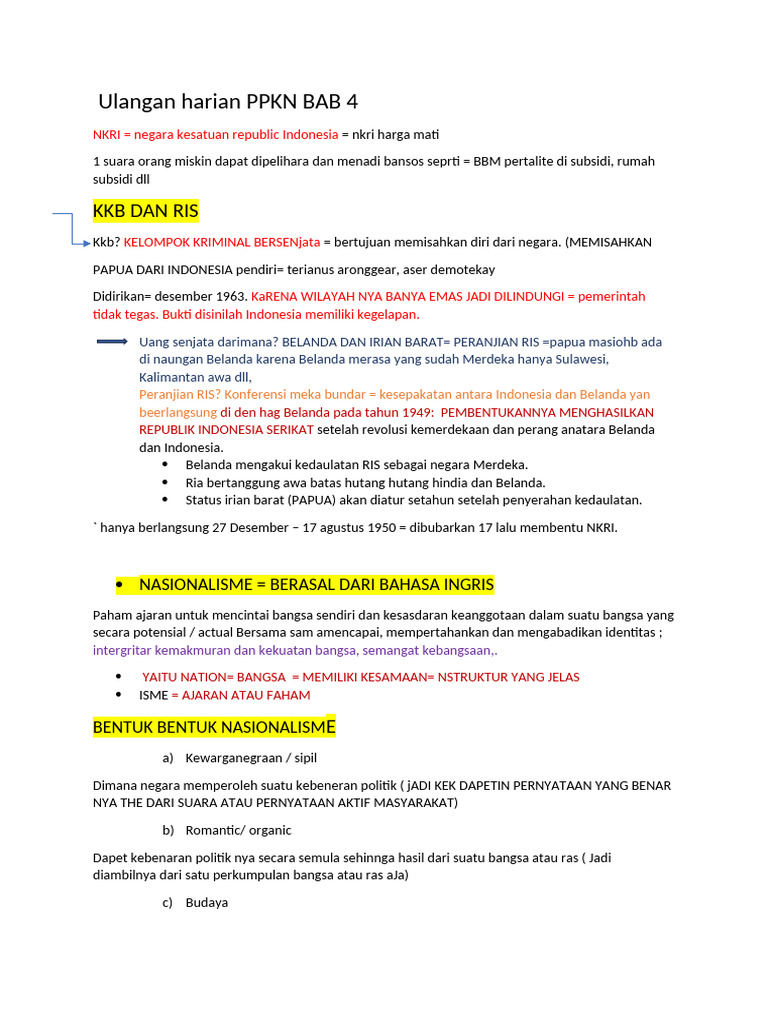 Ulangan Harian PPKN BAB 4 | PDF