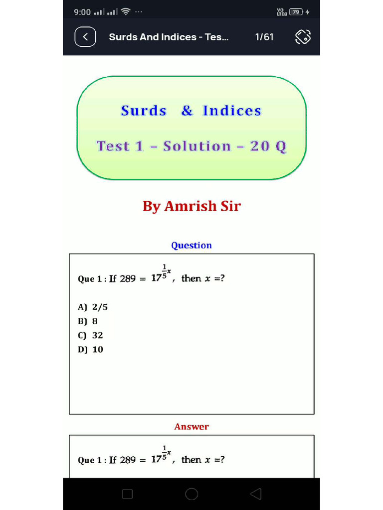 Surds and Indices Test | PDF