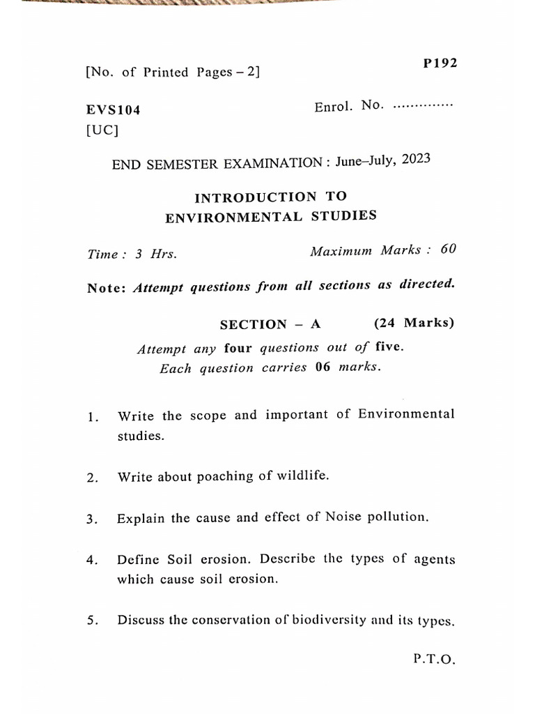 Introduction To Environmental Studies | PDF