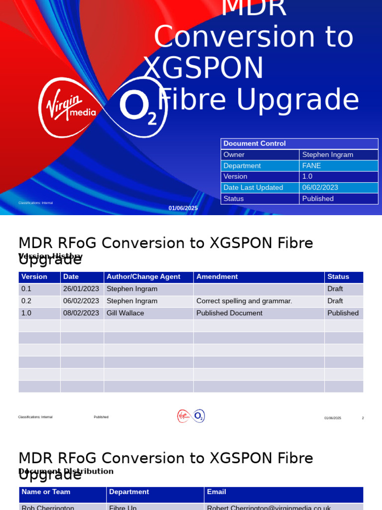 MDR Conversion To XGSPON Fibre Upgrade | PDF | Telecommunications ...