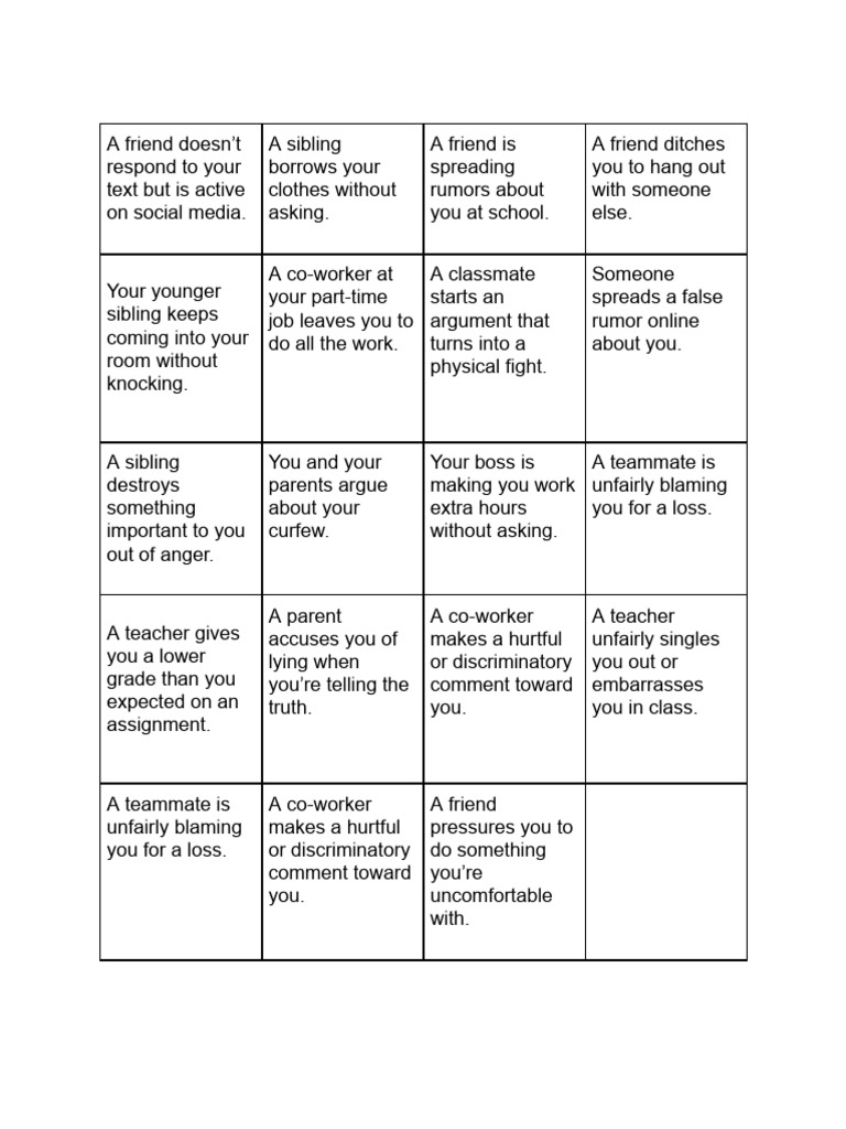Conflict Escalation Ladder Game Scenarios | PDF