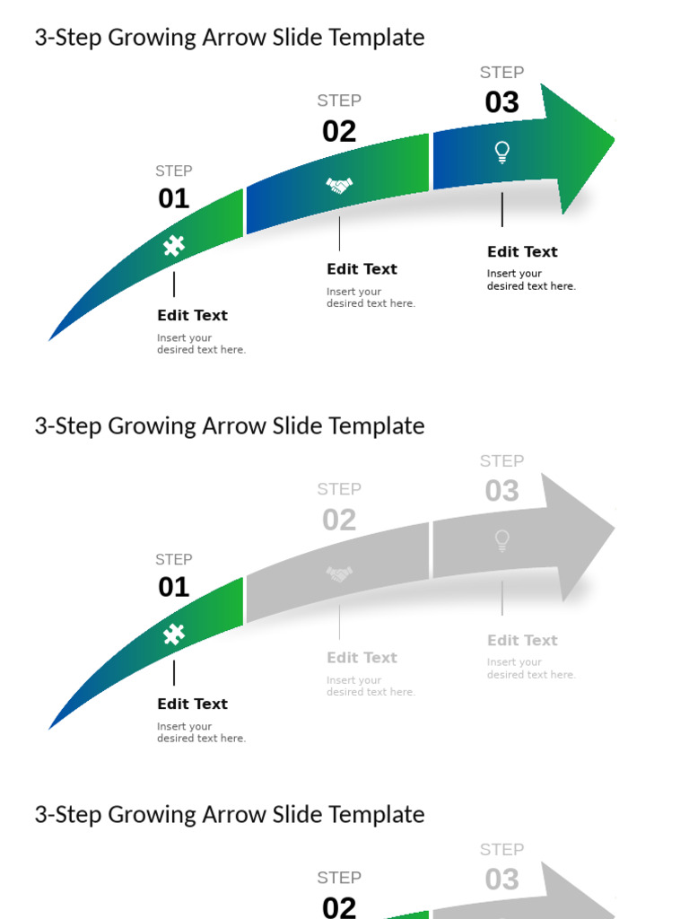 3-Step Arrow Slide Template | PDF