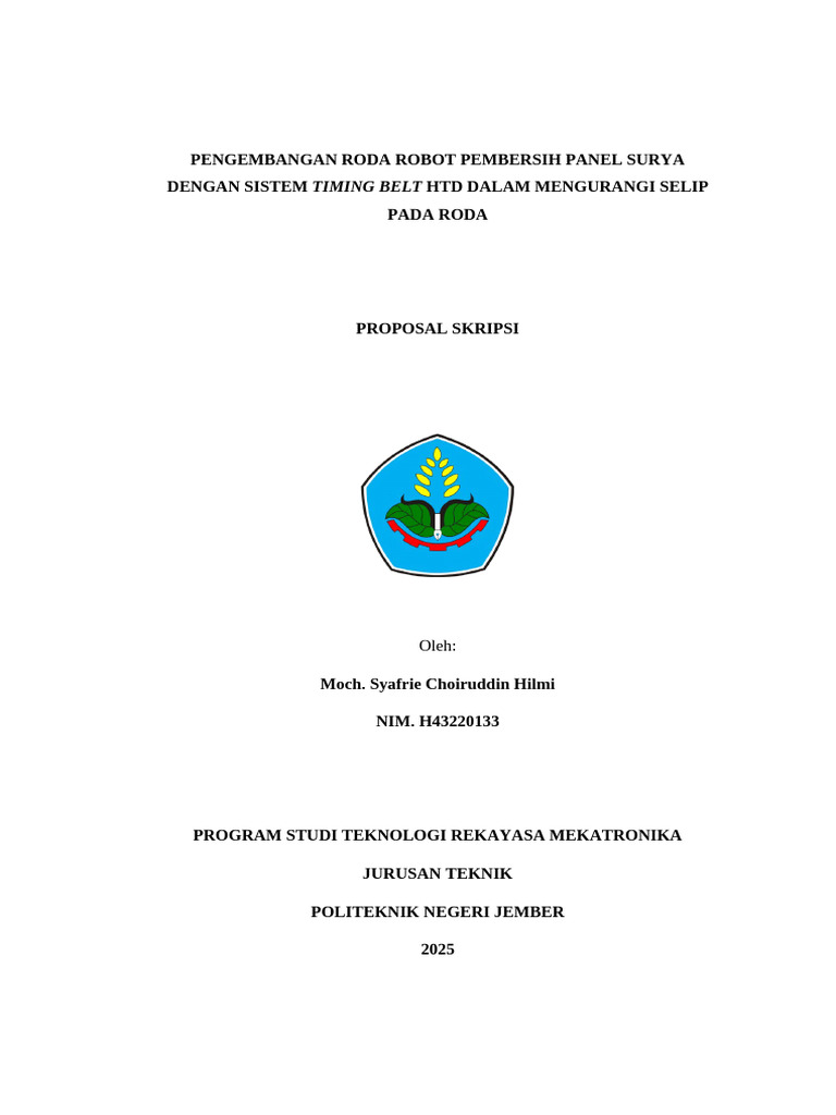 Roda Robot Panel Surya: Solusi Selip HTD | PDF