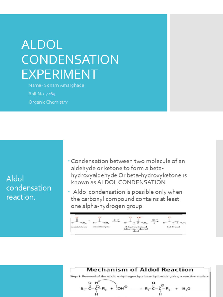 Aldol Condensation Experiment | PDF | Aldehyde | Chemical Reactions