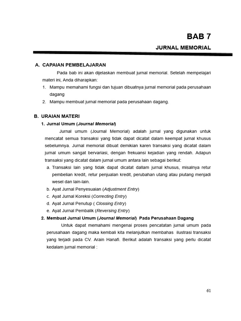 Panduan Jurnal Memorial Perusahaan Dagang | PDF